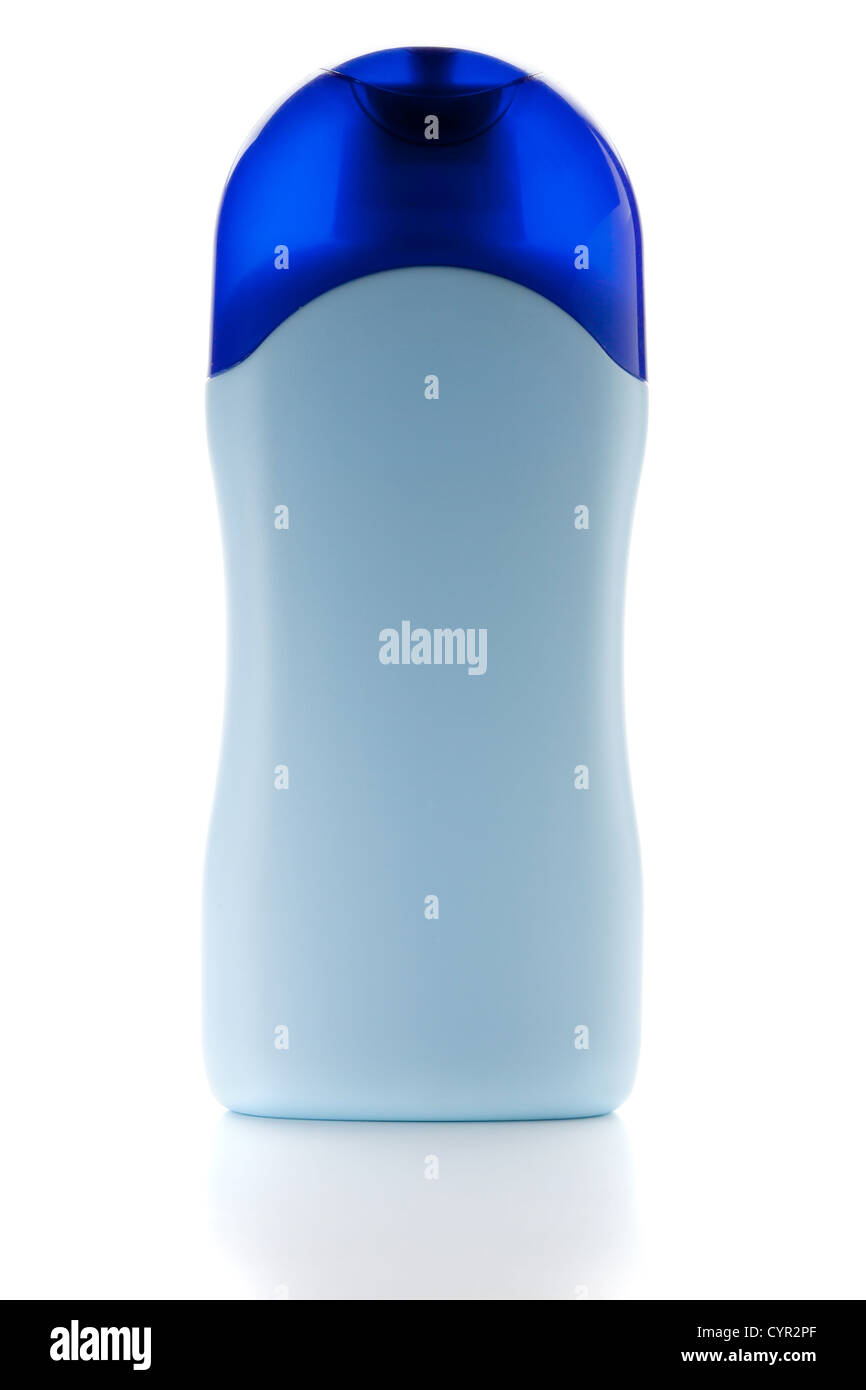 Blue shampoo bottle. Isolated on white background Stock Photo - Alamy