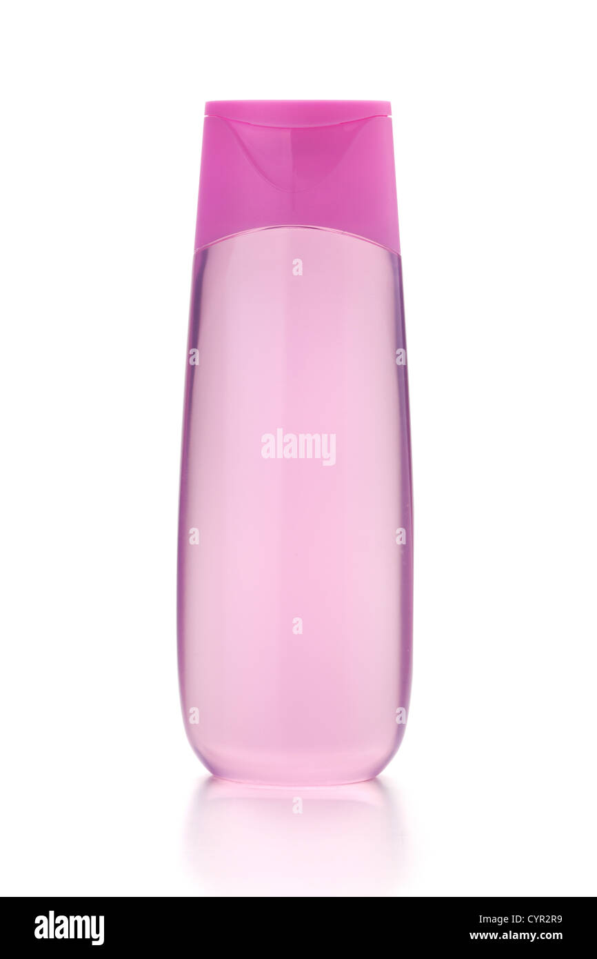 Pink shampoo bottle. Isolated on white background Stock Photo - Alamy
