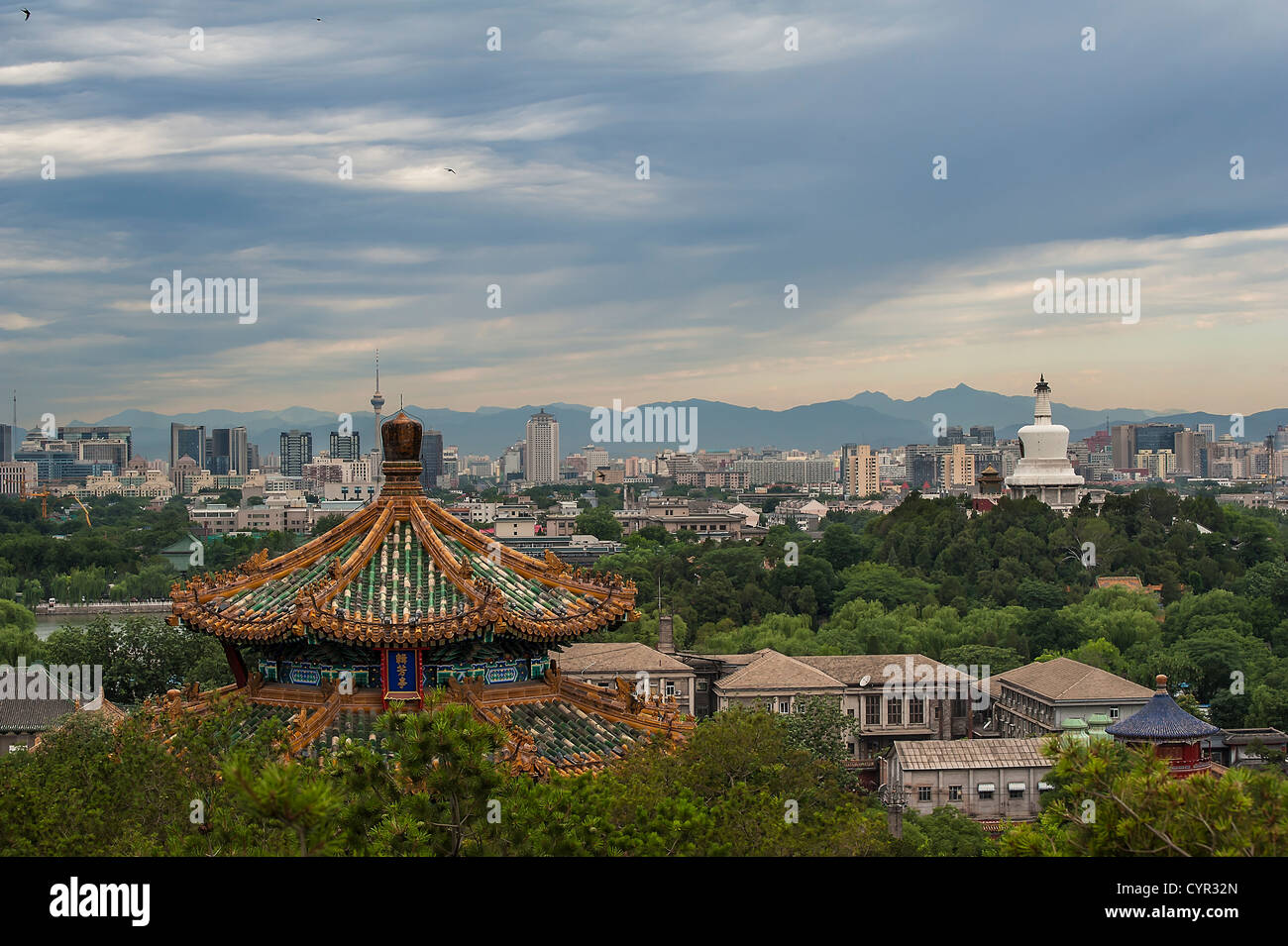 Cityscape of Beijing, view from the hill of Jingshan park Stock Photo ...