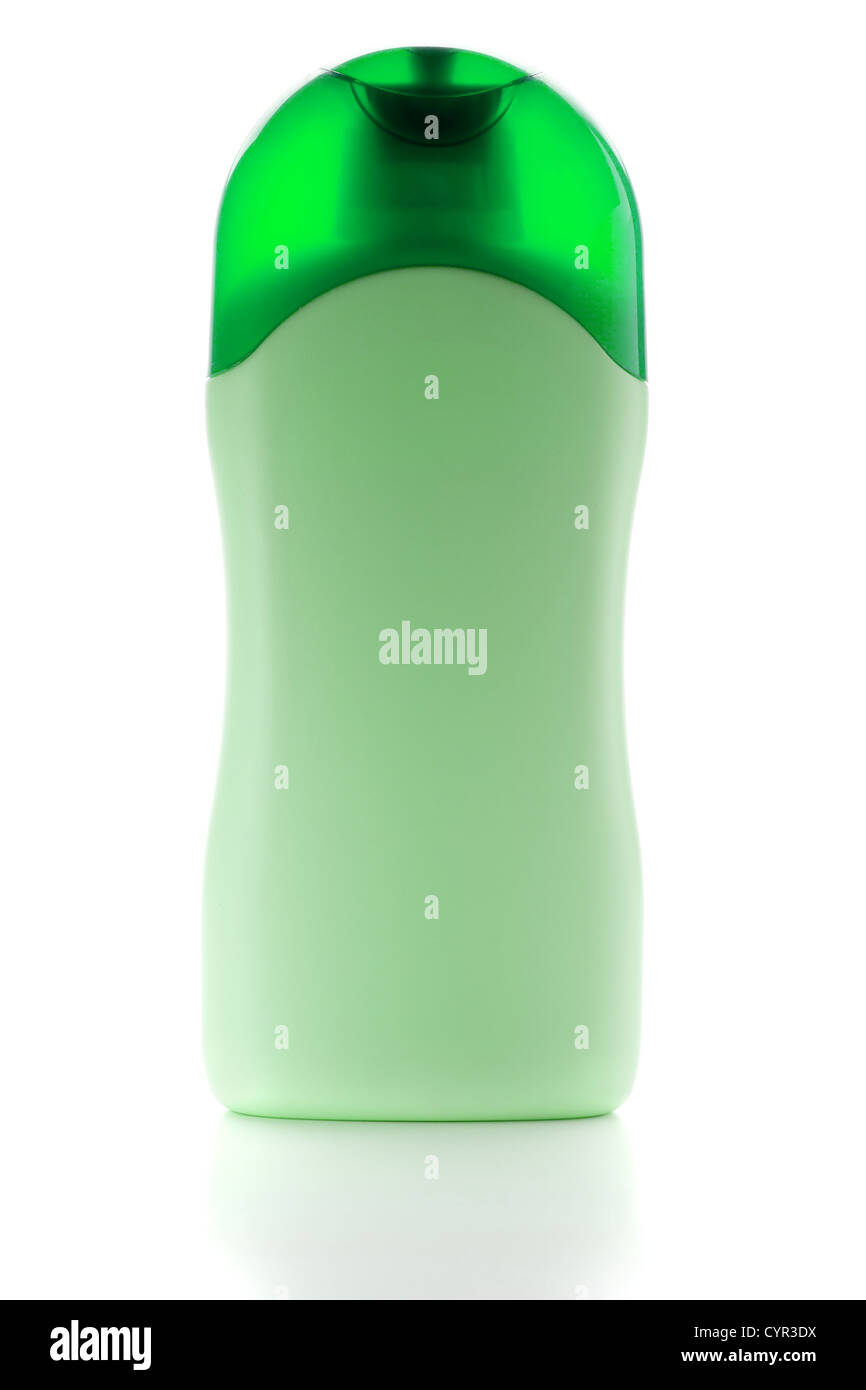 Green shampoo bottle. Isolated on white background Stock Photo - Alamy