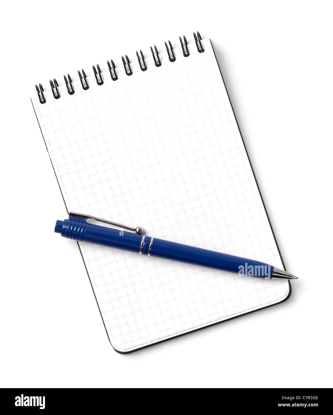 Blank notepad with pen. Isolated on white background Stock Photo - Alamy