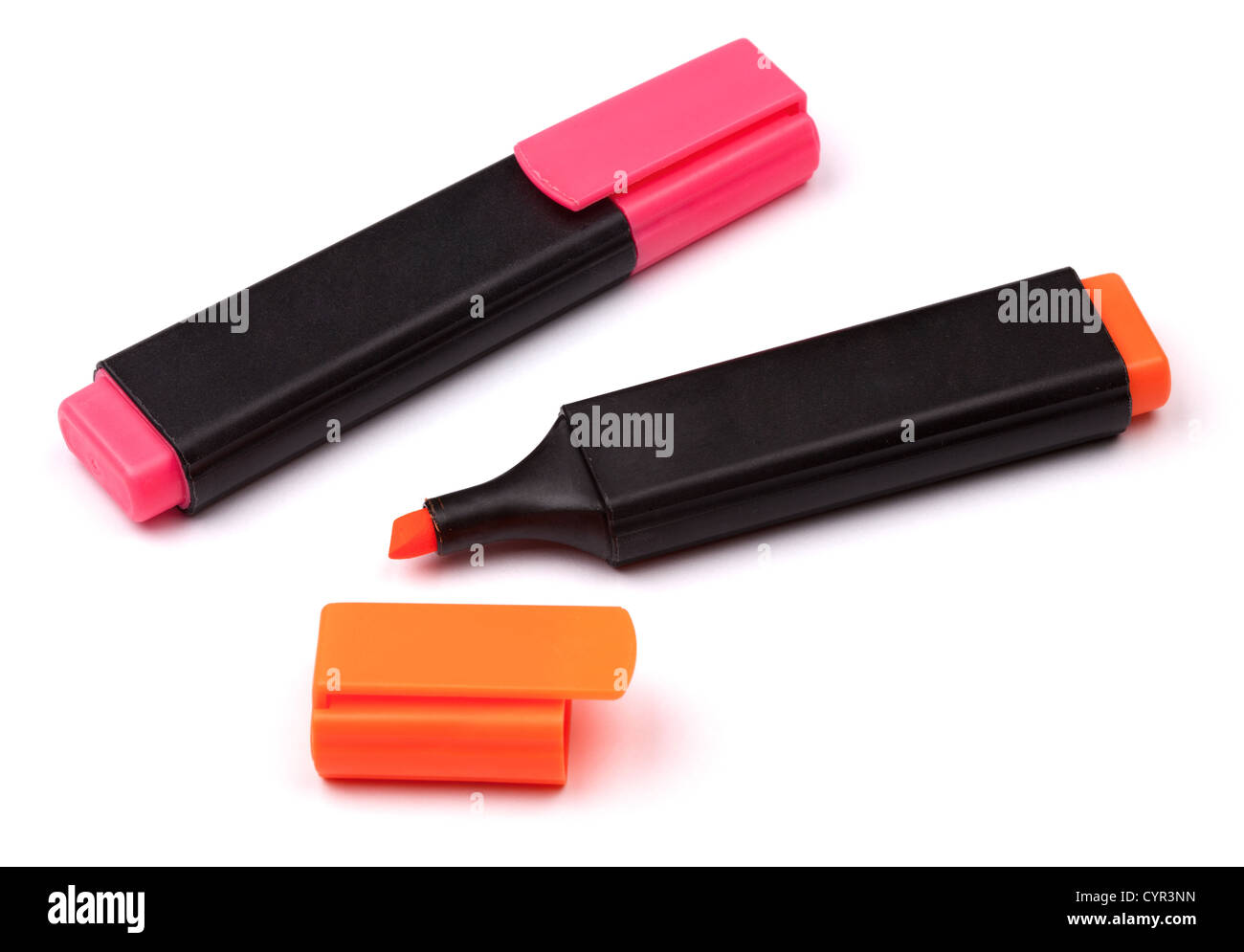 Two color markers. Isolated on white background Stock Photo - Alamy