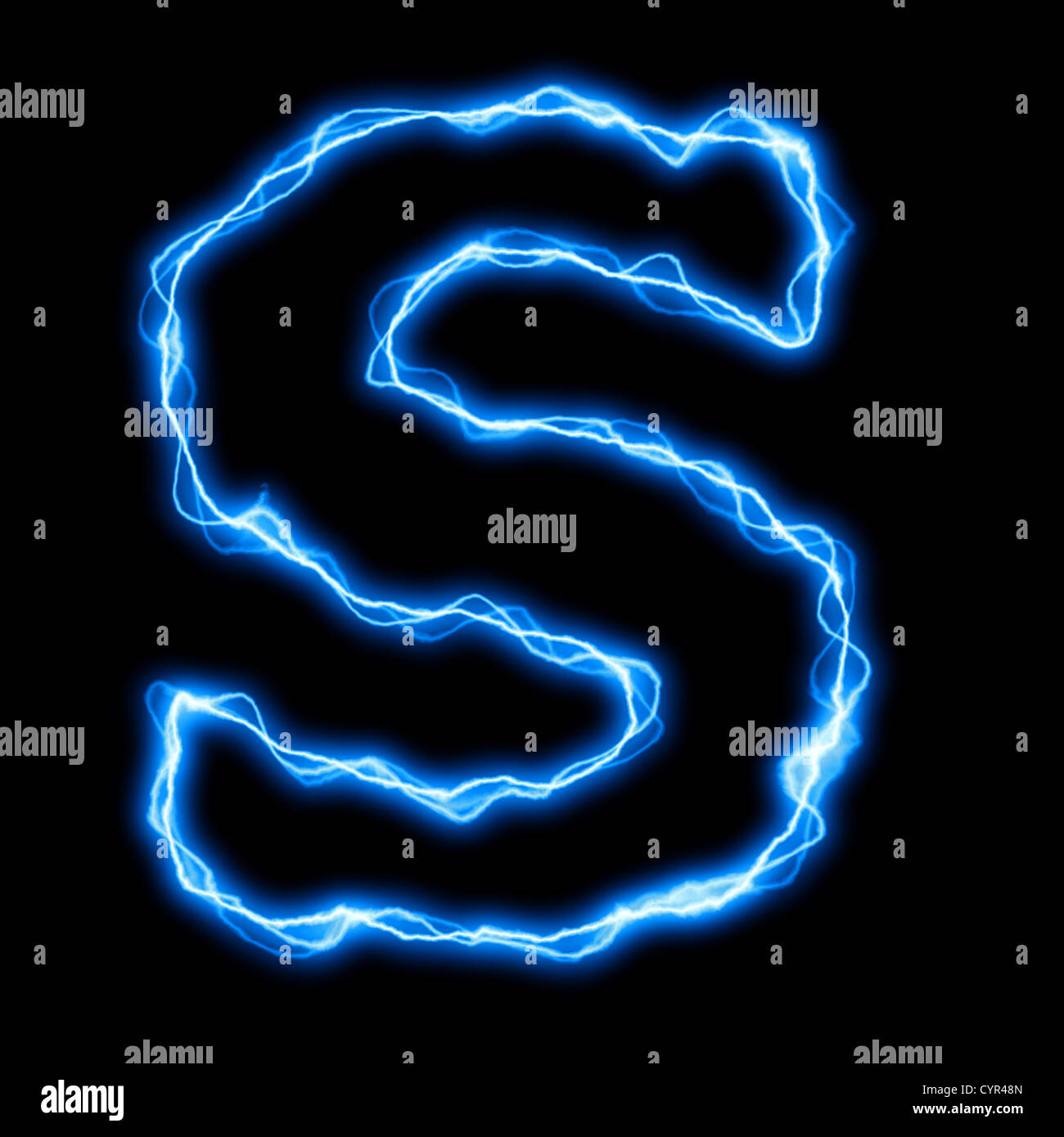 Alphabet blue lightning letters numbers hi-res stock photography and ...