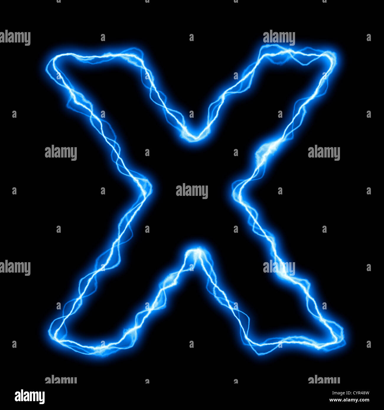 electric lightning or flash font with blue letters on black Stock Photo ...