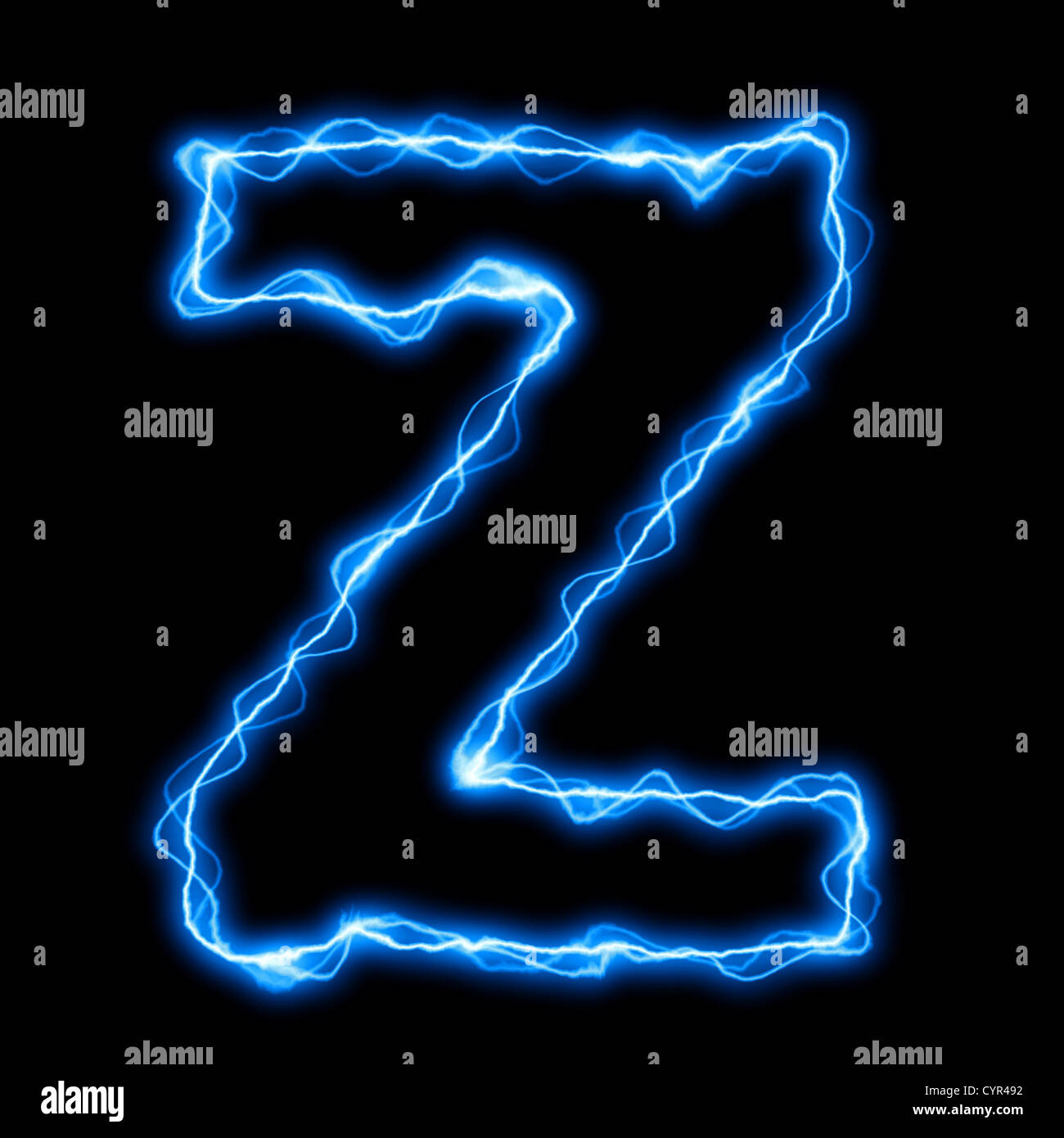 Alphabet blue lightning letters numbers hi-res stock photography and ...
