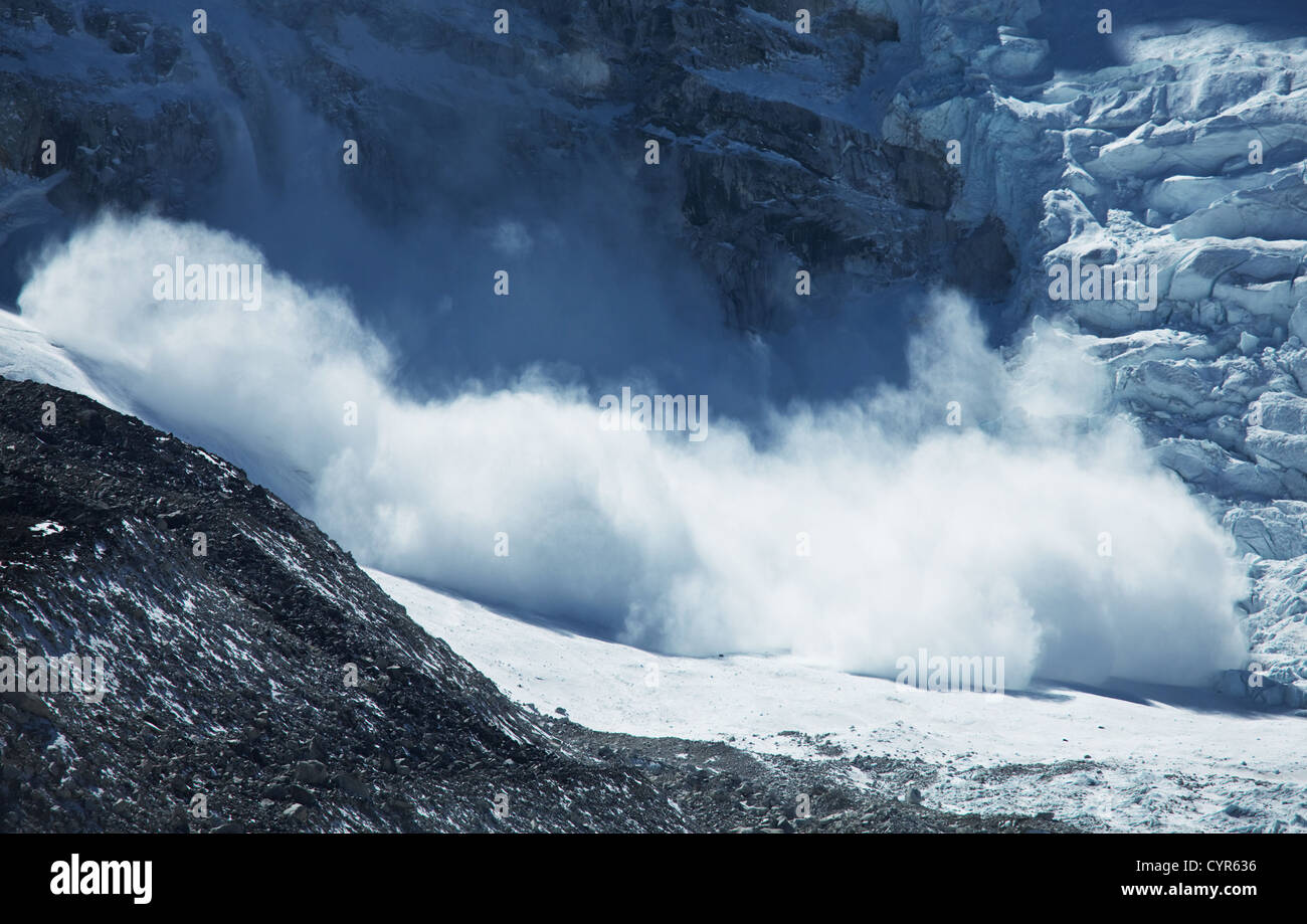 avalanche in Himalaya Stock Photo - Alamy