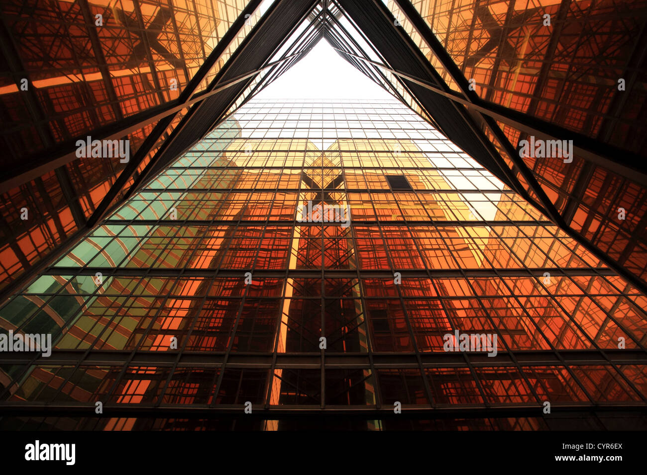 building with orange color windows Stock Photo - Alamy