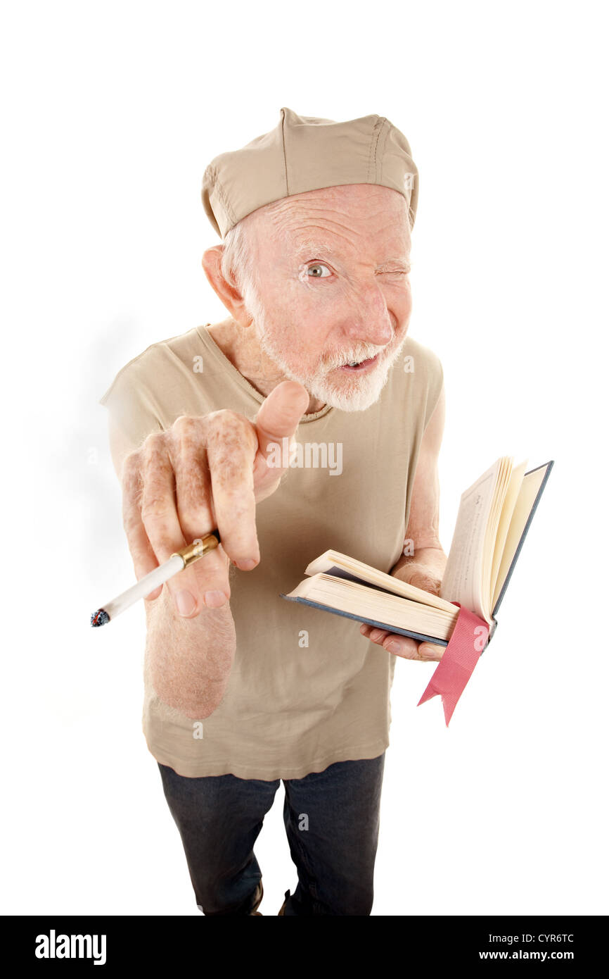 Beatnik Poet in Ragged Shirt Reading Poems Stock Photo - Alamy