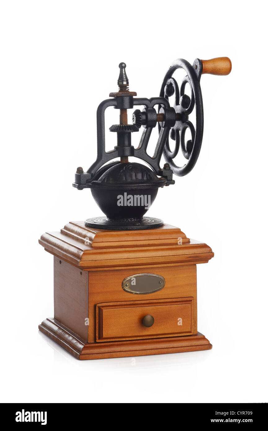 Coffee grinder on white background Stock Photo - Alamy
