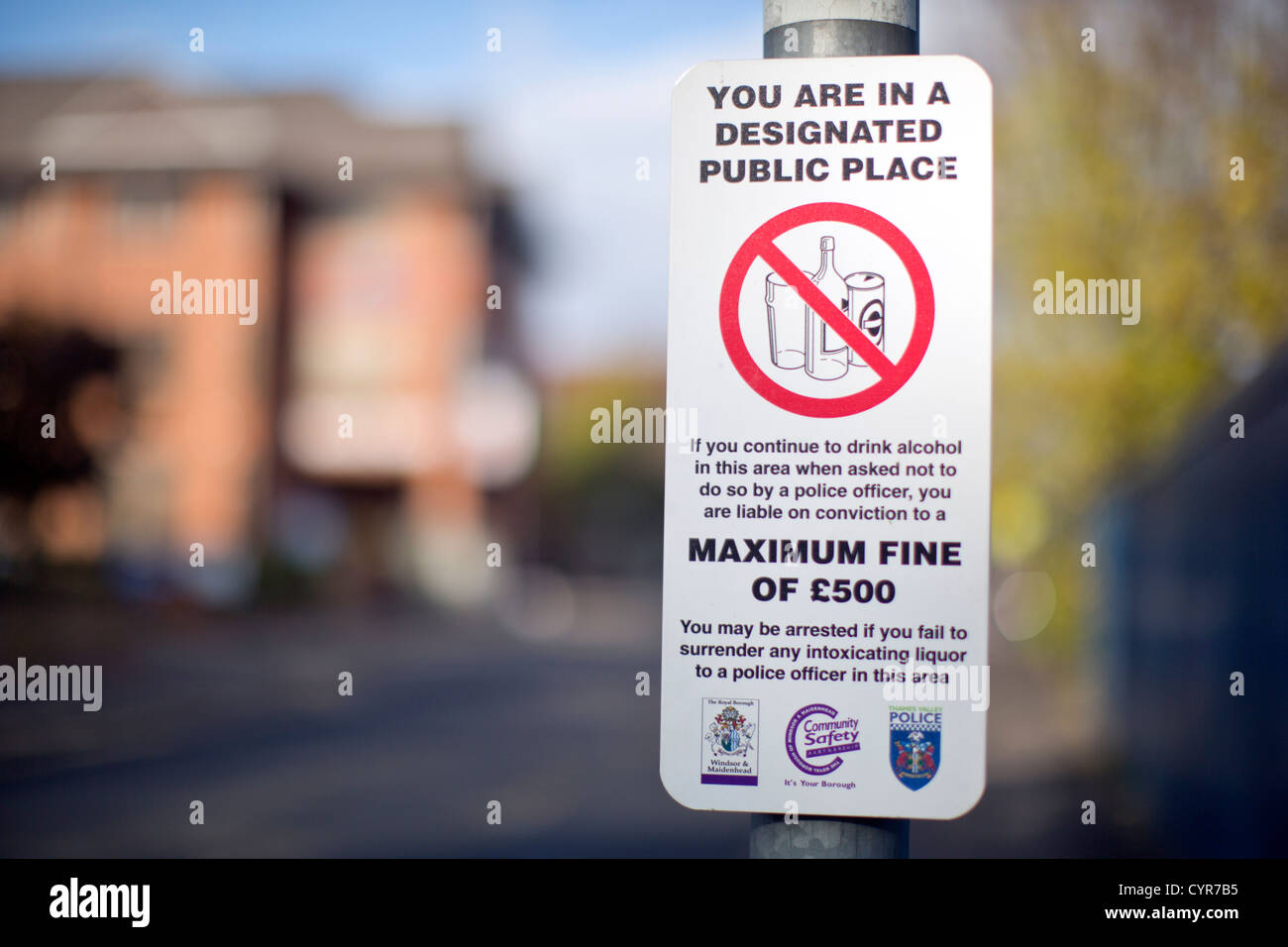 Controlled drinking zone hi-res stock photography and images - Alamy
