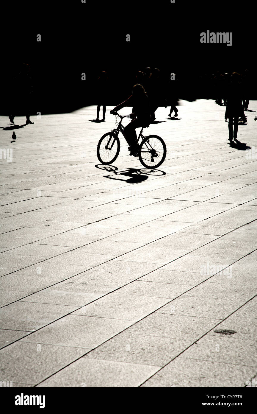 detail of people against light at barcelona Stock Photo - Alamy