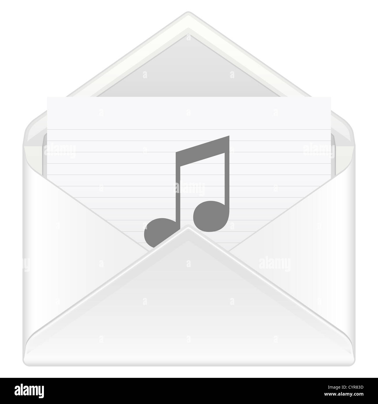 Open envelope containing envelope music on a white background. Vector ...