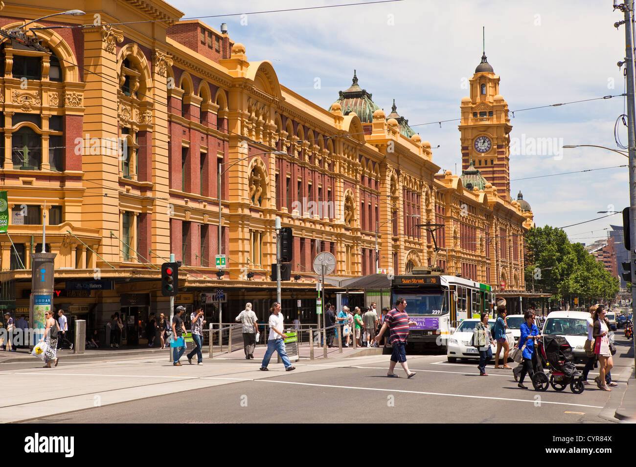 The famous Flinders street railway station on Swanston st Melbourne ...
