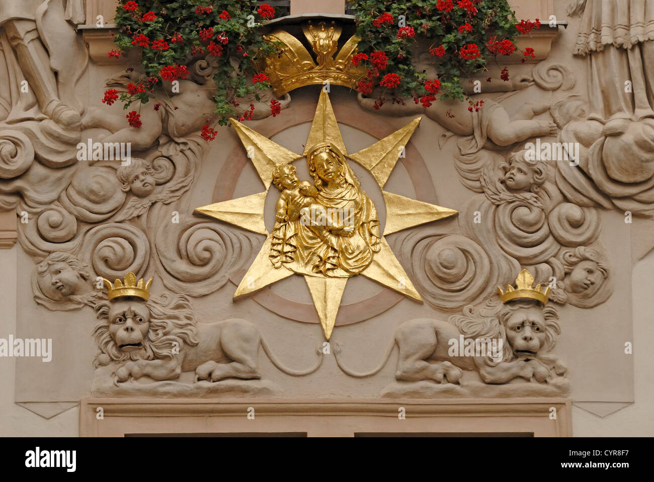 Prague, Czech Republic. Dum u Zlate studny / House of the Golden Well ...