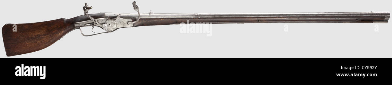 A rare combination match and wheellock musket,German circa 1630. Two ...