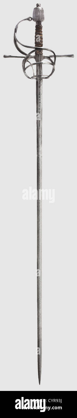 A German military rapier,circa 1600 Slender blade of flattened ...