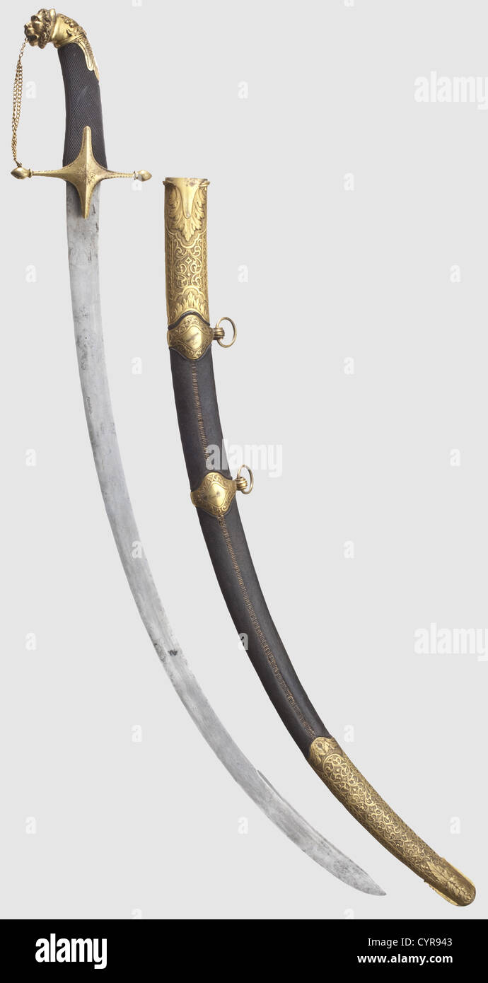 A French senior officer's sabre,circa 1810 Curved,pattern-welded ...