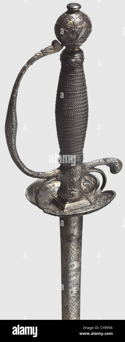 A French small-sword,circa 1750 Straight blade of flattened hexagonal ...