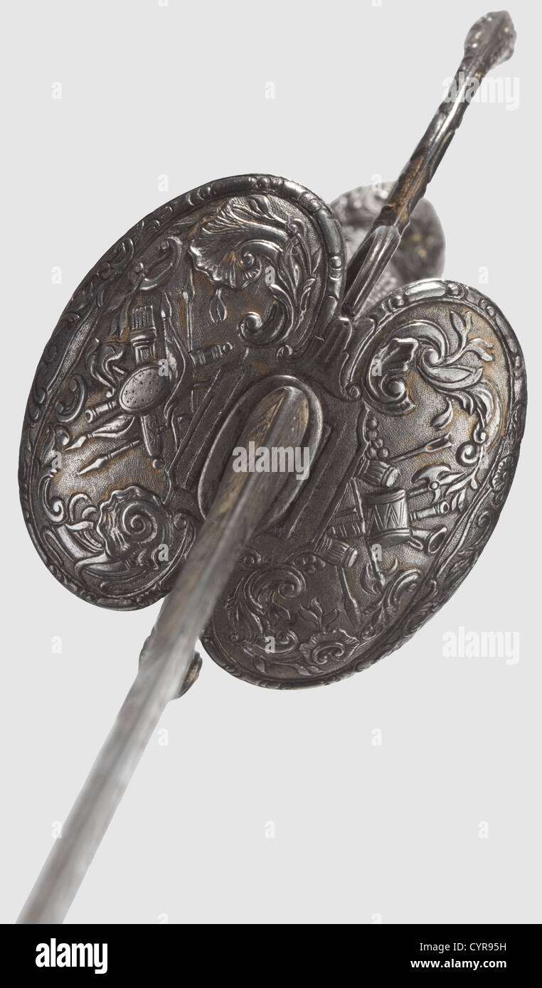 A French small-sword,circa 1750 Straight blade of flattened hexagonal ...