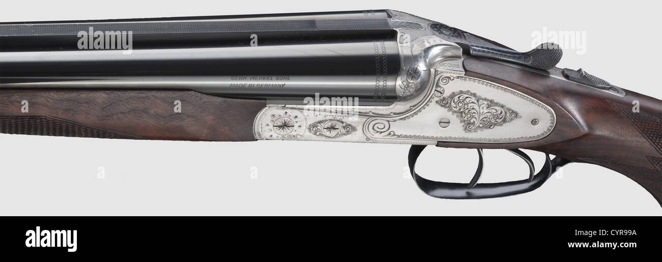 A Merkel mod. 60 E double-barrelled shotgun ,12/76 calibre,no. 480678 ...