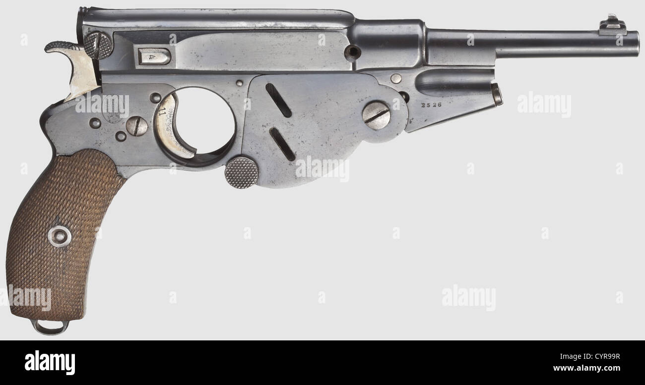 Bergmann mod. 1896 no. 3,in its case,cal. 6.5 mm Bergmann,no. 2526 ...