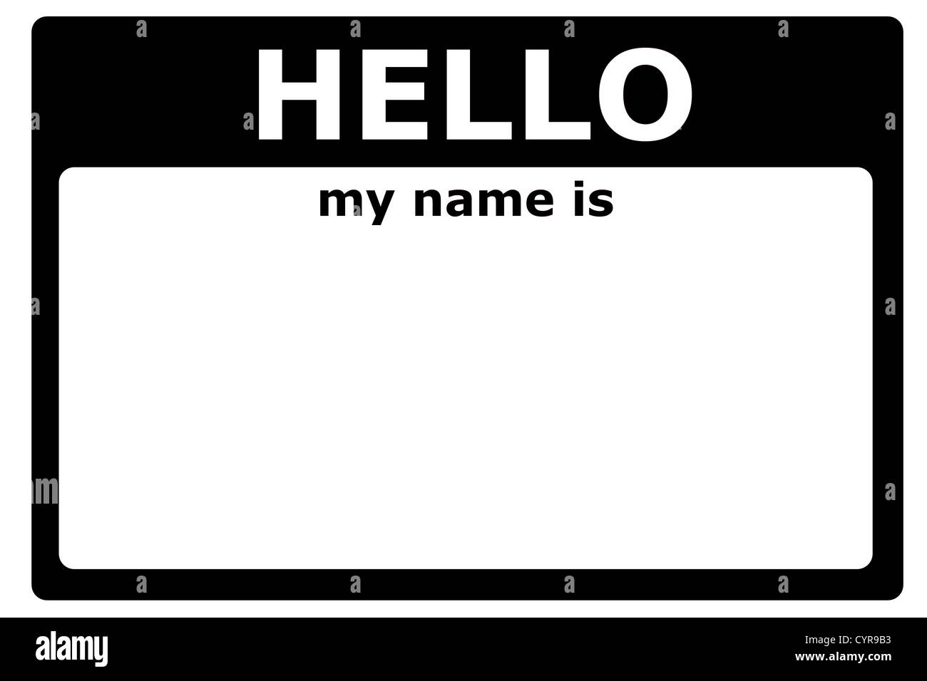 Hello My Name Is Clipart Black And White