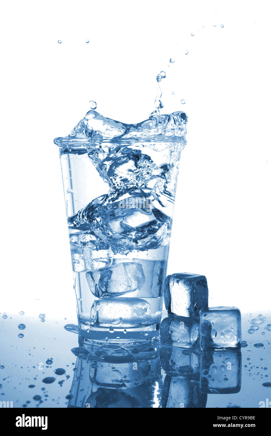 glass or cup of splashing water on white background Stock Photo - Alamy