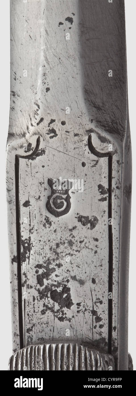 An Italian rapier,circa 1600 Straight,double-edged blade of diamond ...