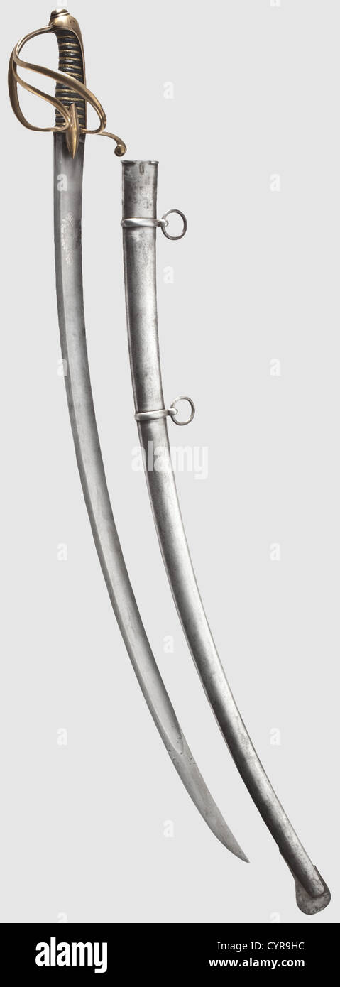 A French sabre for a light cavalry officer,1st Empire Broad,slightly ...