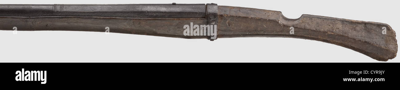 A rare heavy wall gun,German,1st half of the 16th century.Forged iron ...