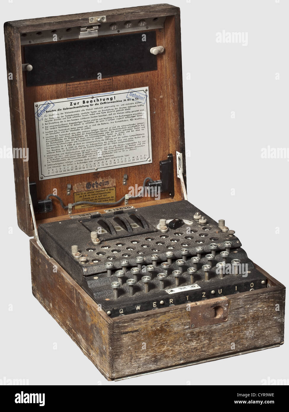 A German "Enigma I" cipher machine,army issue,No. "A 12630 ...