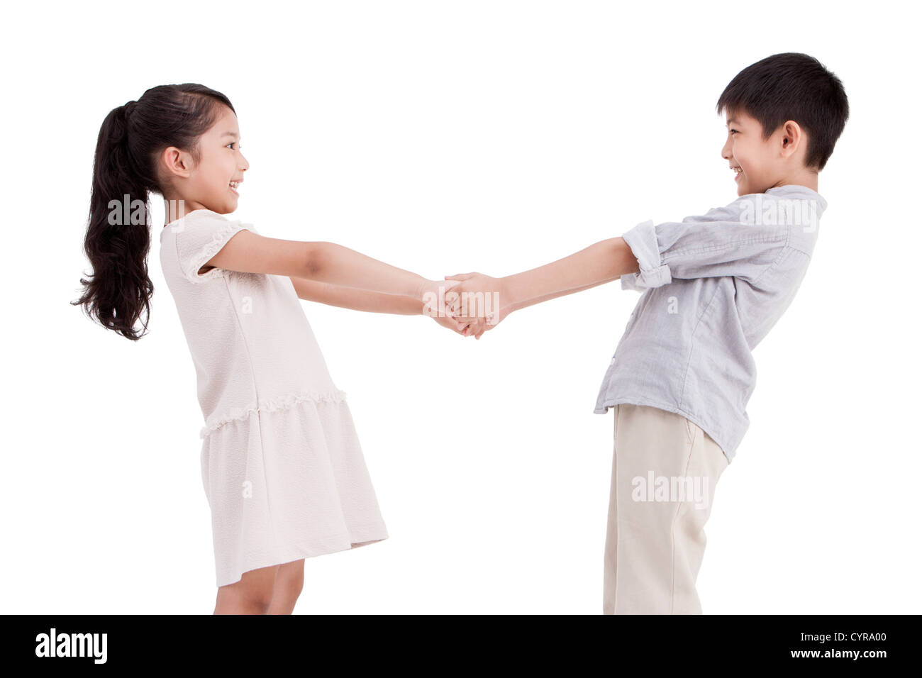 Cute boy and girl holding hands chinese hi-res stock photography and ...