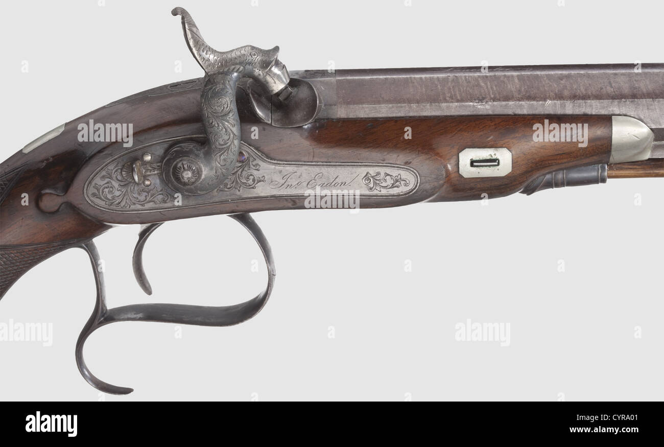 A pair of percussion pistols,John Eadon in Lancaster,circa 1830 ...