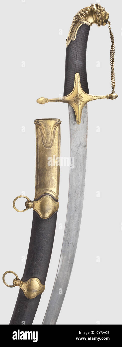 A French senior officer's sabre,circa 1810 Curved,pattern-welded ...