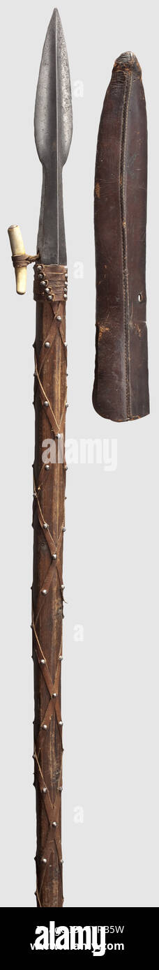 A German boar spear, circa 1700 Slender blade with strong medial rib on ...