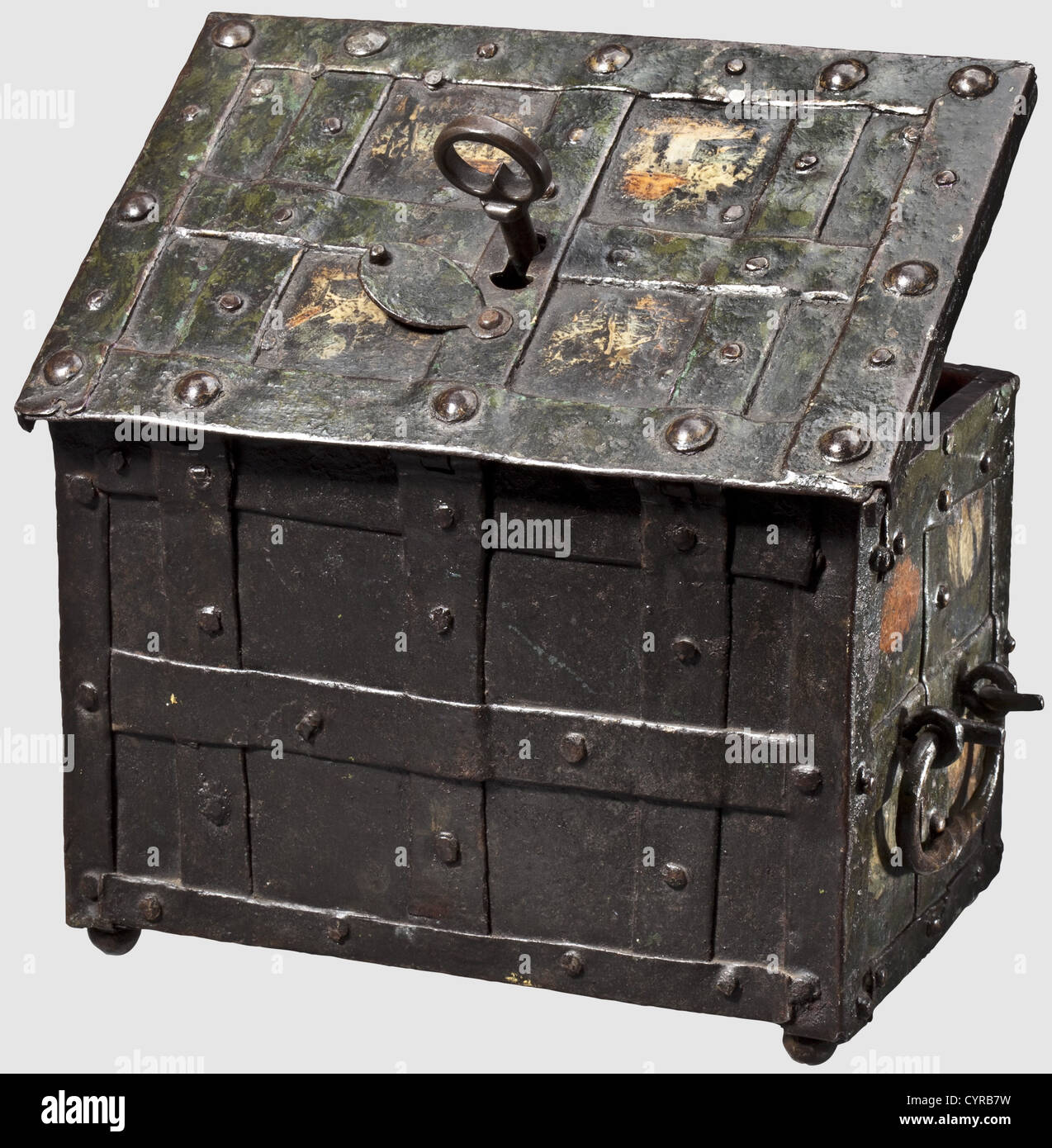 A South German miniature war chest,circa 1700 Small iron casket in the ...