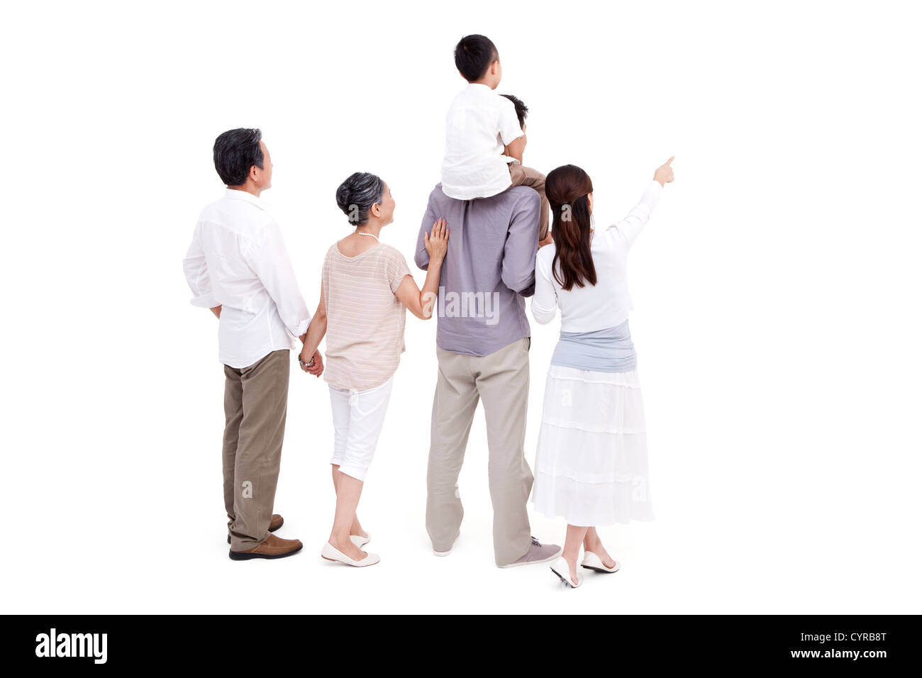 Multi generation family rear view Cut Out Stock Images & Pictures - Alamy