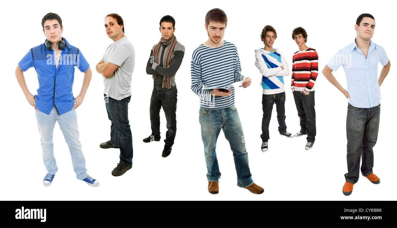 group of young men full body, isolated Stock Photo - Alamy