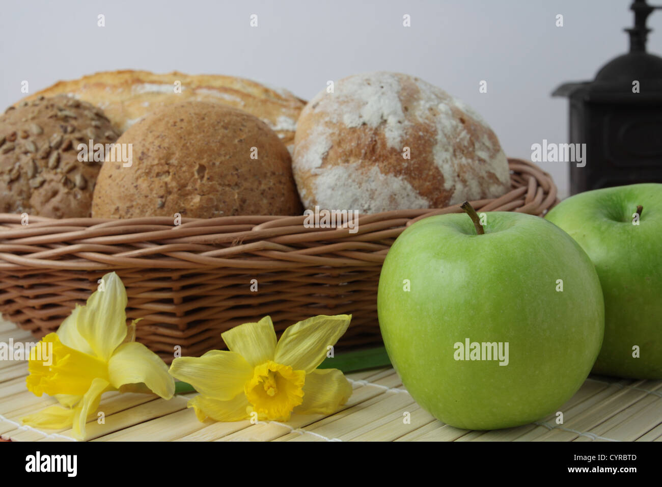 Variety of whole wheat bread in basket Stock Photo - Alamy