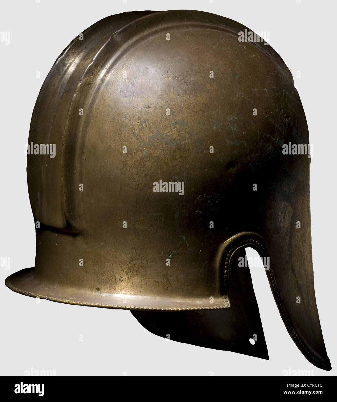 An Illyrian type helmet,Southeast Europe,5th century B.C. Bronze skull ...