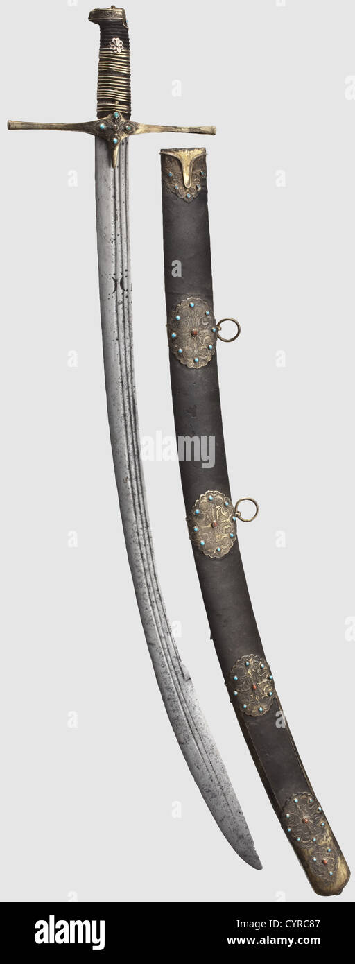 An Hungarian ceremonial saber,18th century Slightly curved single-edged ...
