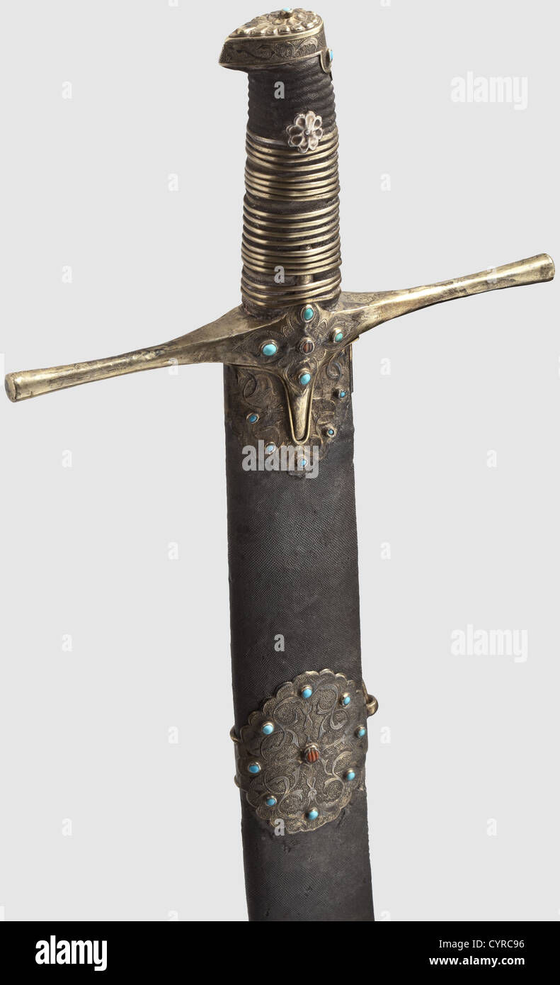 An Hungarian ceremonial saber,18th century Slightly curved single-edged ...