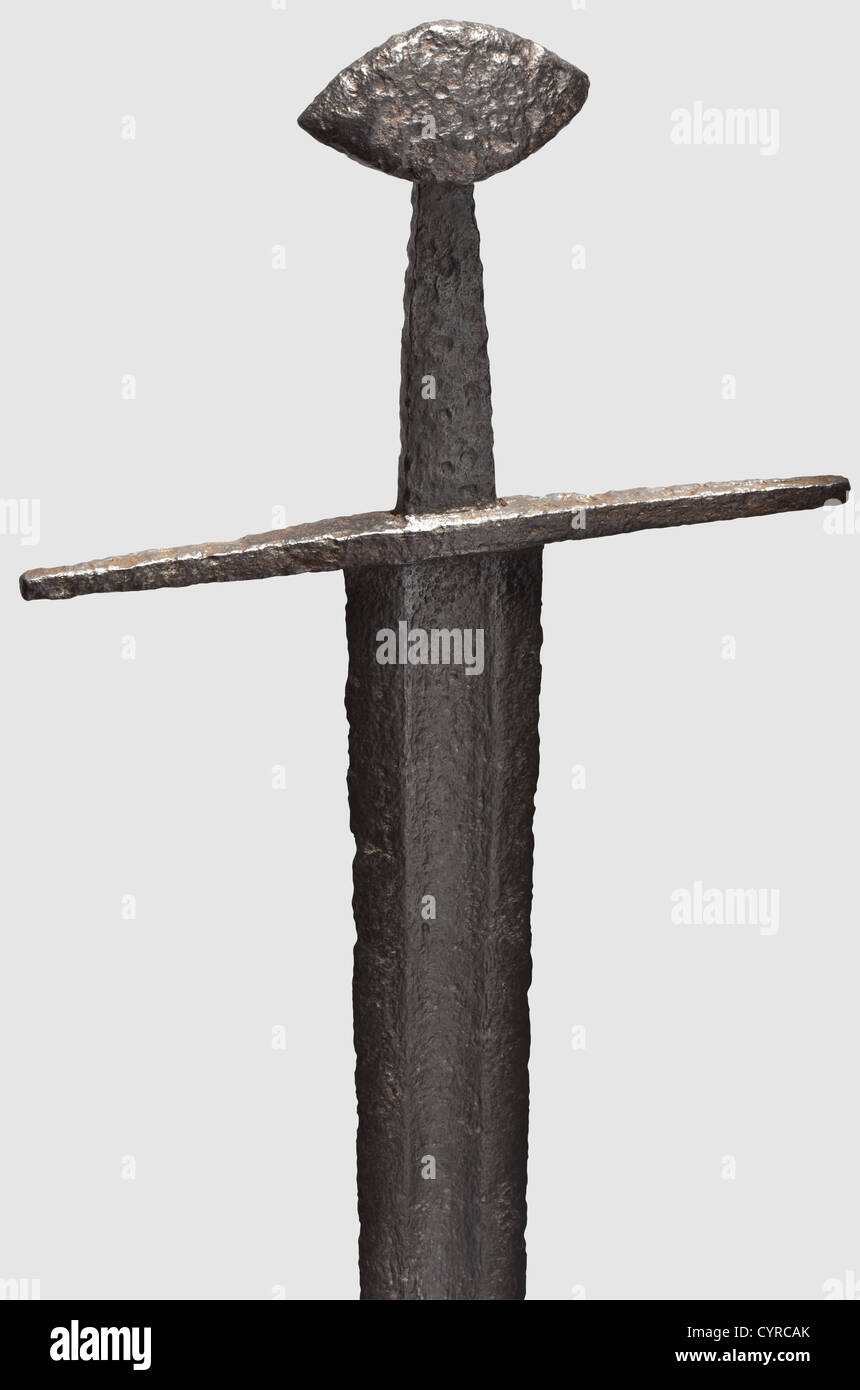 A German knightly sword,circa 1100 Robust double-edged blade with a ...