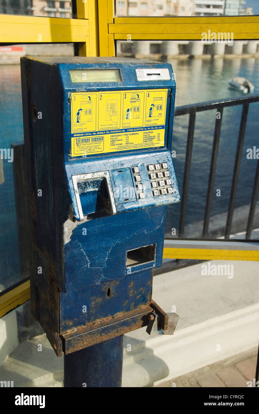 Close-up of a telephone booth, Malta Stock Photo - Alamy