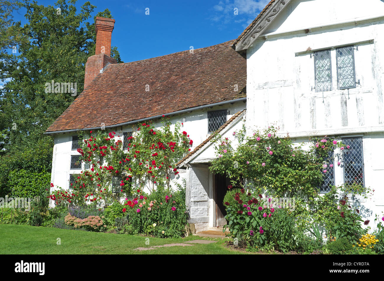Summer at Lower Brockhampton Manor, Worcestershire, England, UK Stock ...