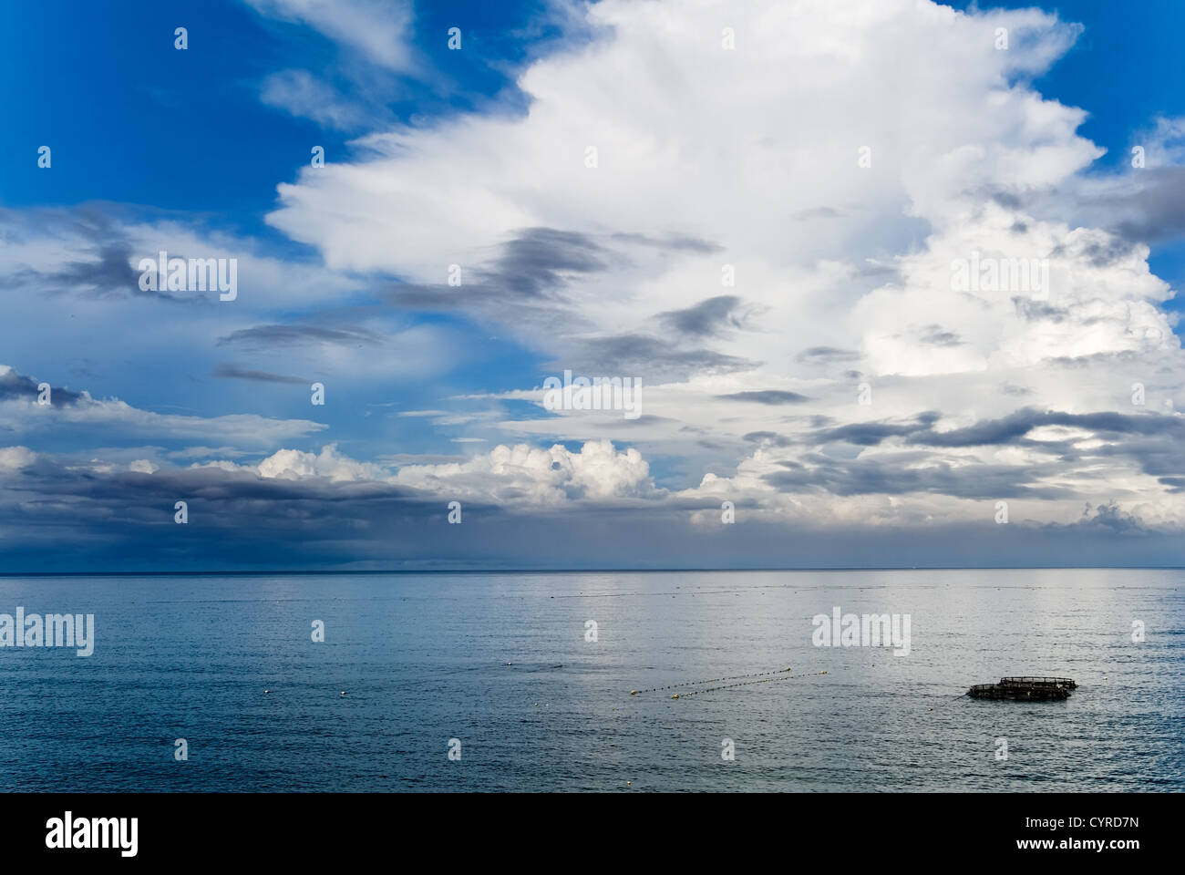 It is beautiful sky and ocean with fishing boats Stock Photo - Alamy