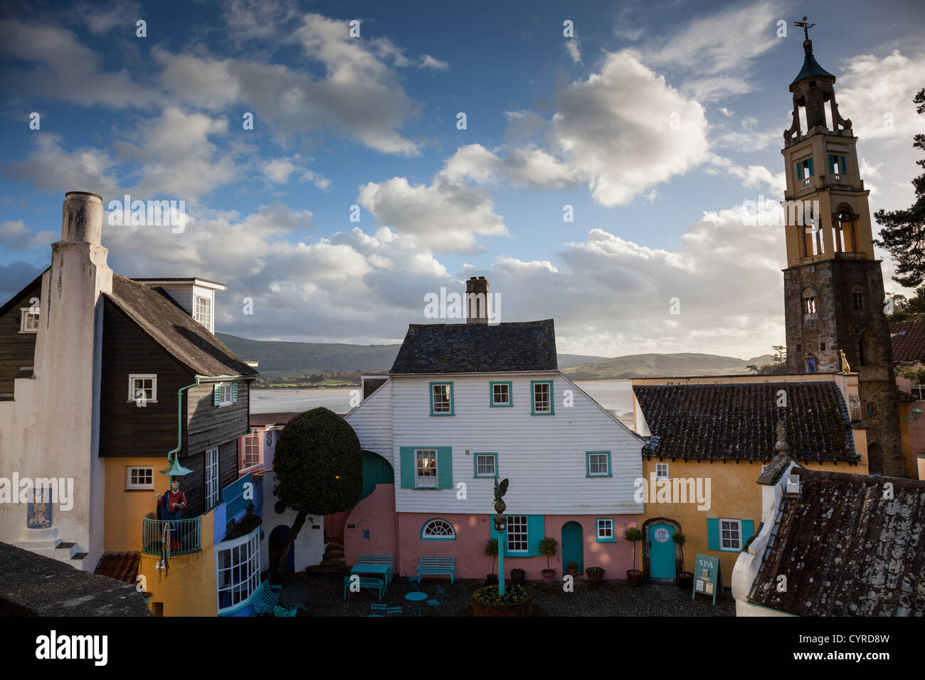 The Toll House, Battery and Bell Tower at Portmeirion, near Portmadog ...