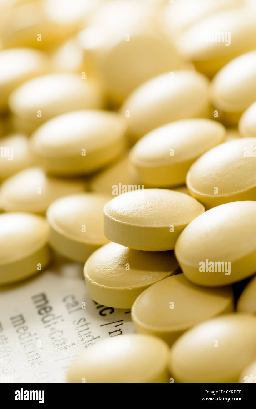 Here are a lot of pill on the paper Stock Photo - Alamy