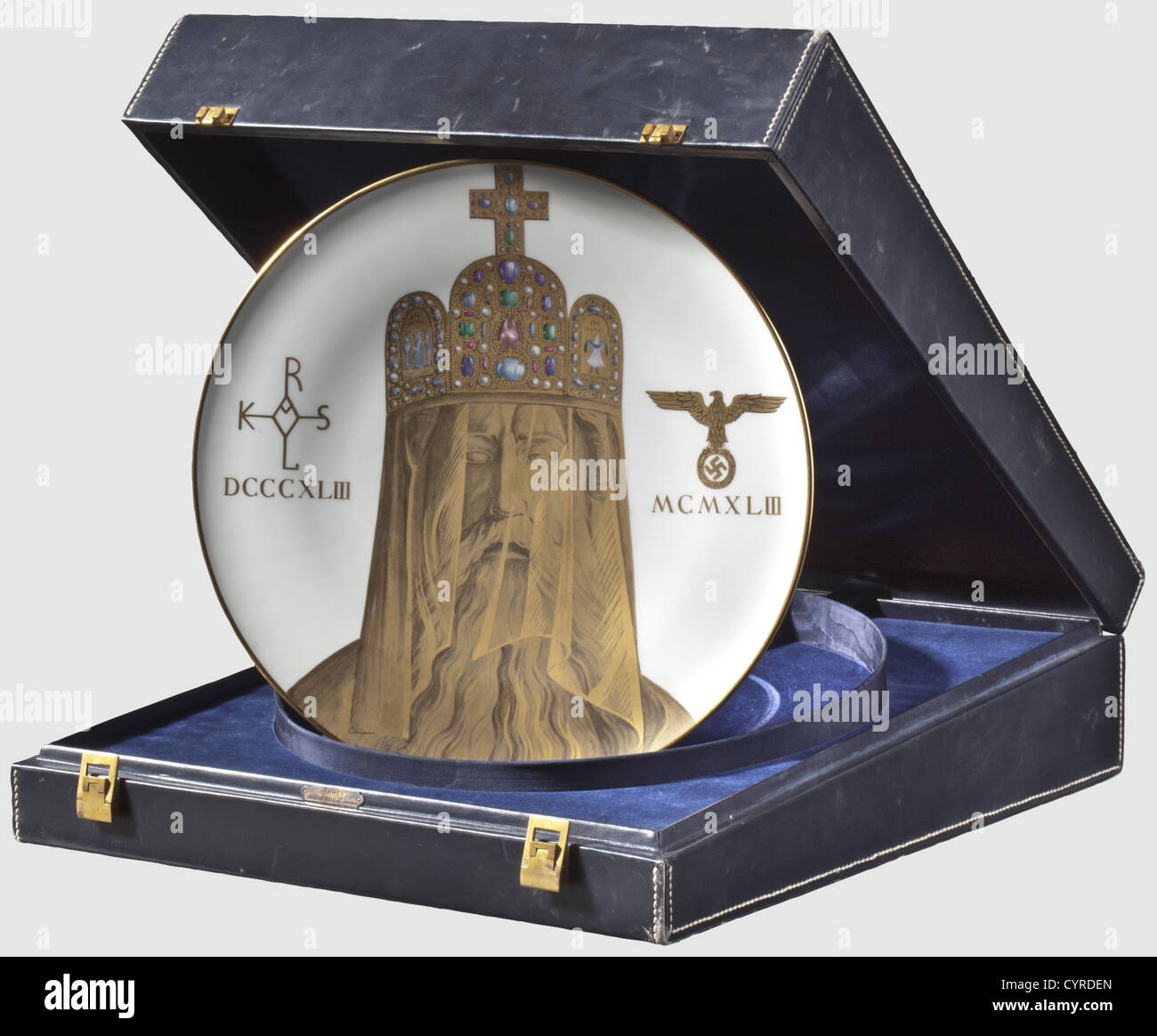 Adolf Hitler,a large Sèvres presentation plate on the 1.100th ...