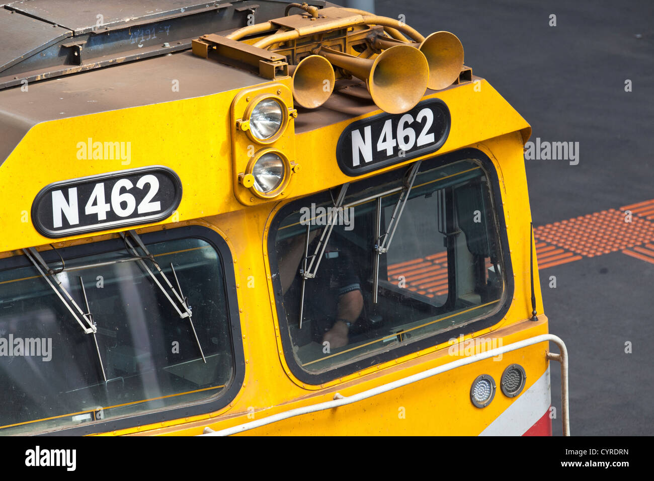 front on image of a Vline rail train in southern cross railway station ...